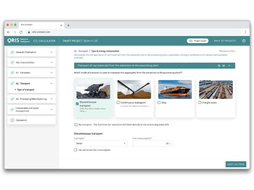 ORIS Materials Intelligence | The Sustainable Infrastructure Platform