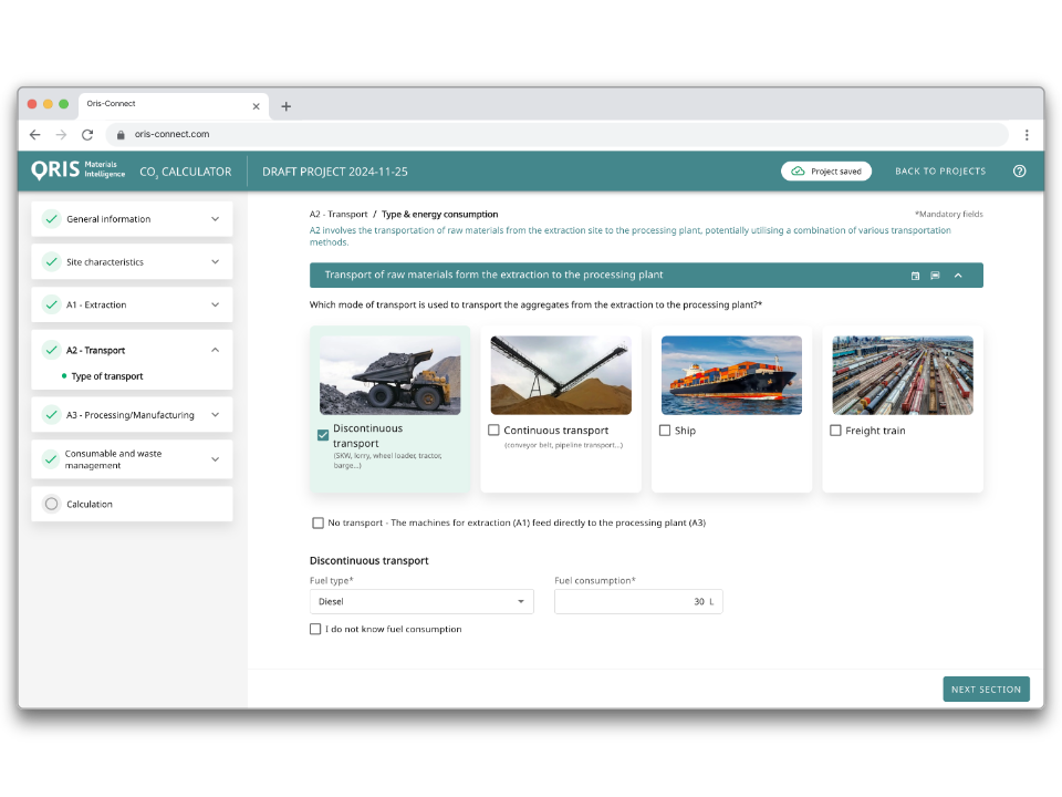 ORIS Materials Intelligence | The Sustainable Infrastructure Platform