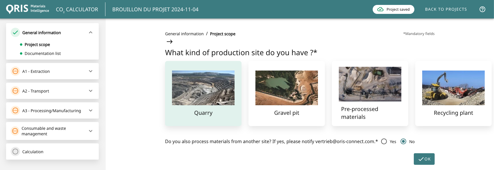 ORIS CO₂ Calculator for aggregates Fast & reliable EPD for quarries