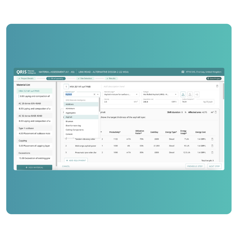 ORIS Materials Intelligence | The Sustainable Infrastructure Platform